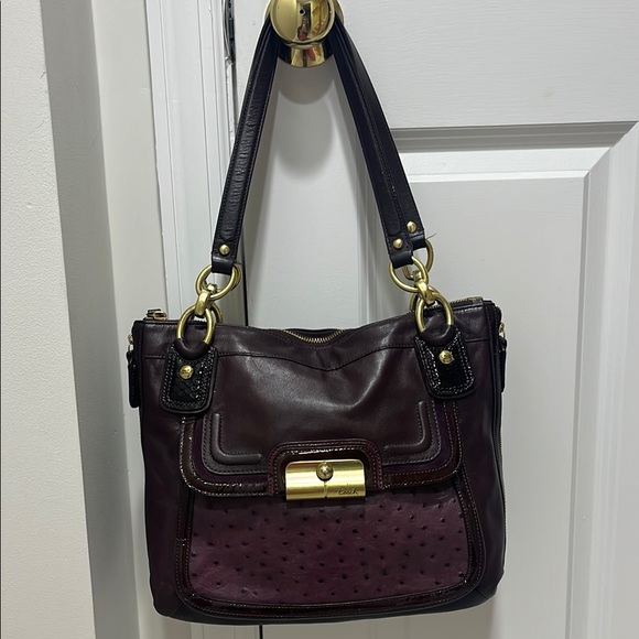 Coach | Bags | Coach Kristen Spectator Totepurse Plum Good Condition ...